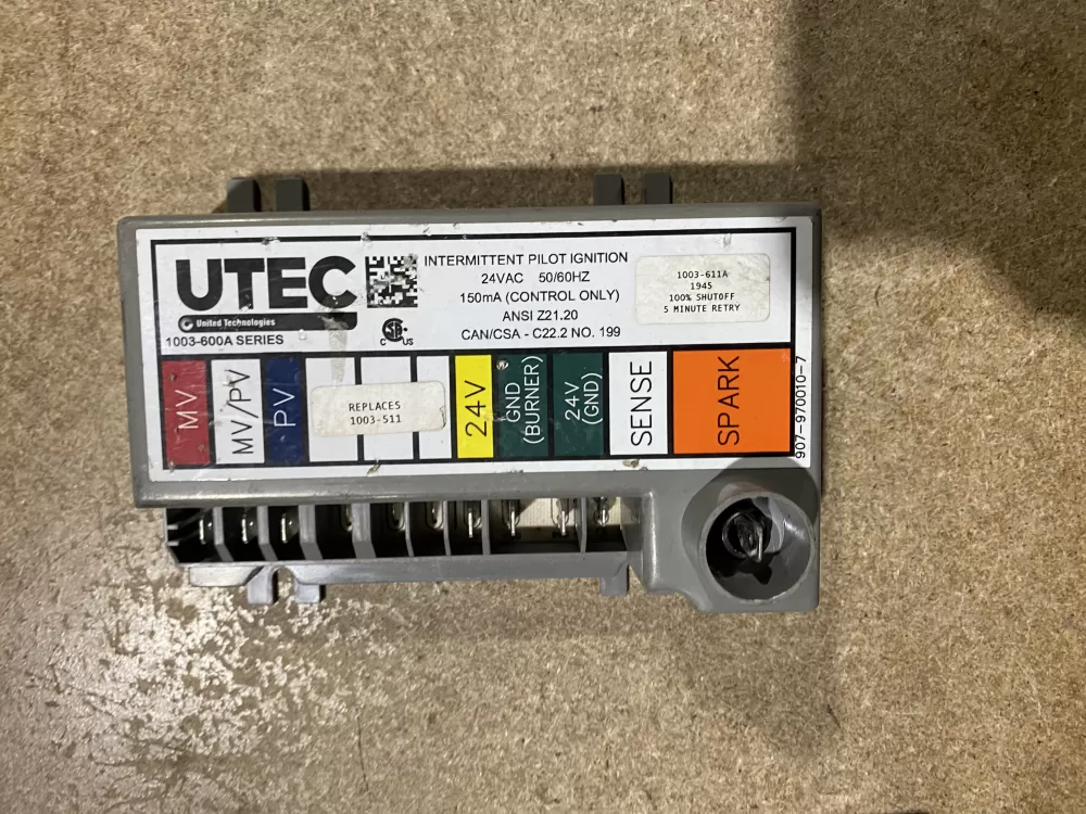 UT ELECTRONIC CONTROLS 1003-611A PILOT IGNITION CONTROL 1003-511 ...