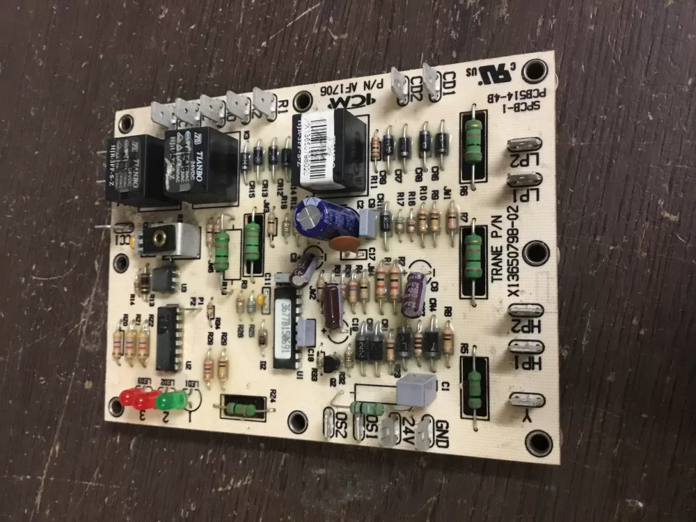 TRANE X13650798-02 AF1706 FURNACE CIRCUIT BOARD ICM PCB514-6A AZ19538 ...